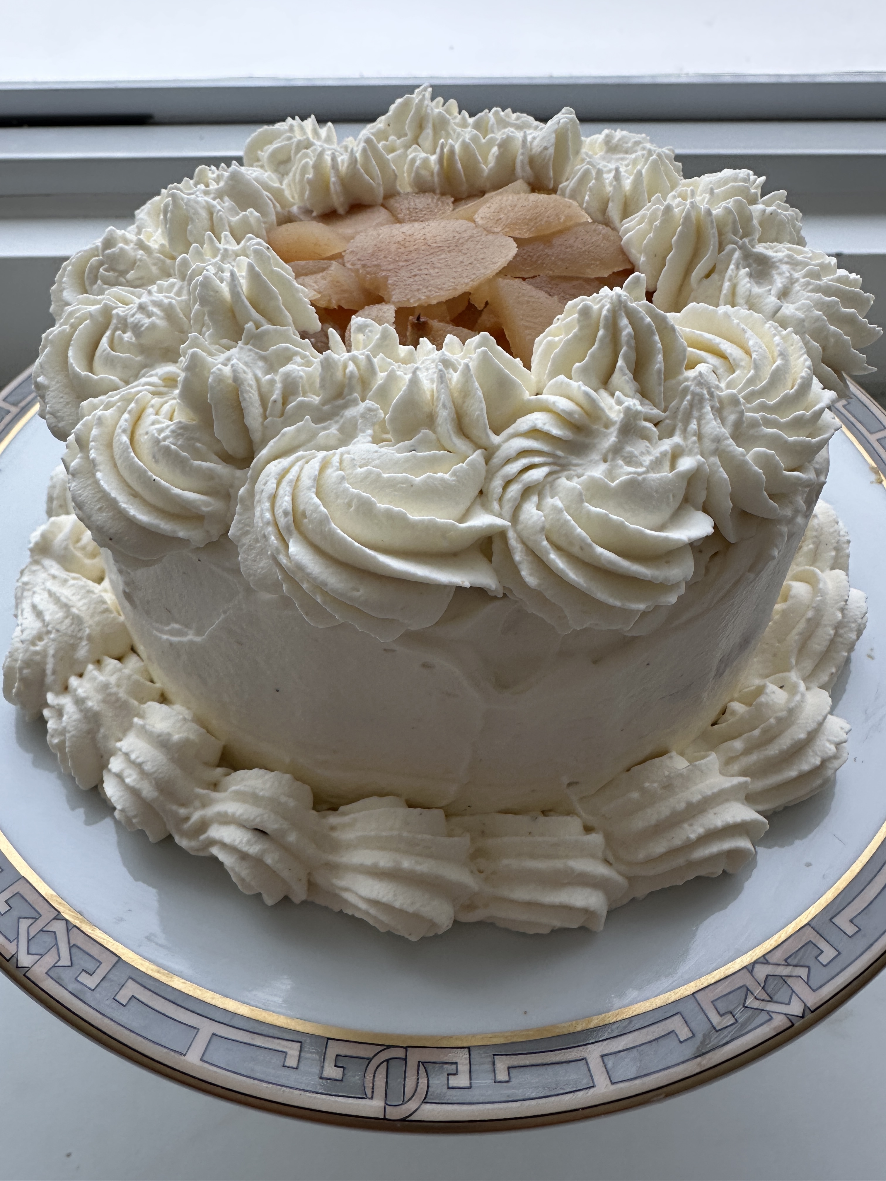 Sponge Cake with Poached Pear